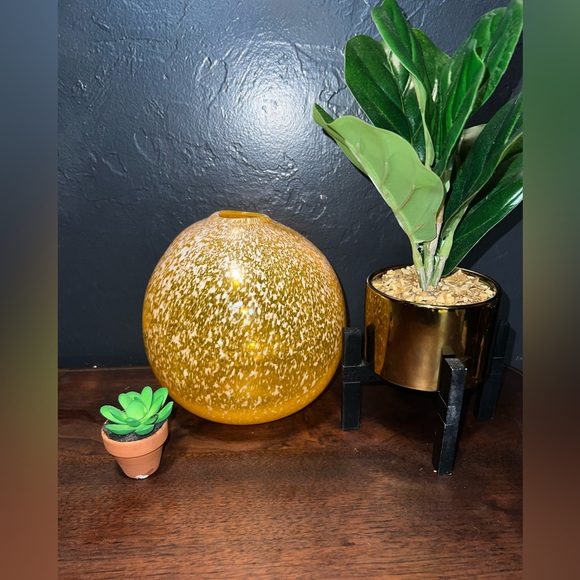 Pier 1 | Art | Large Amber Orange Glass Blown Sphere Home Decor Art ...